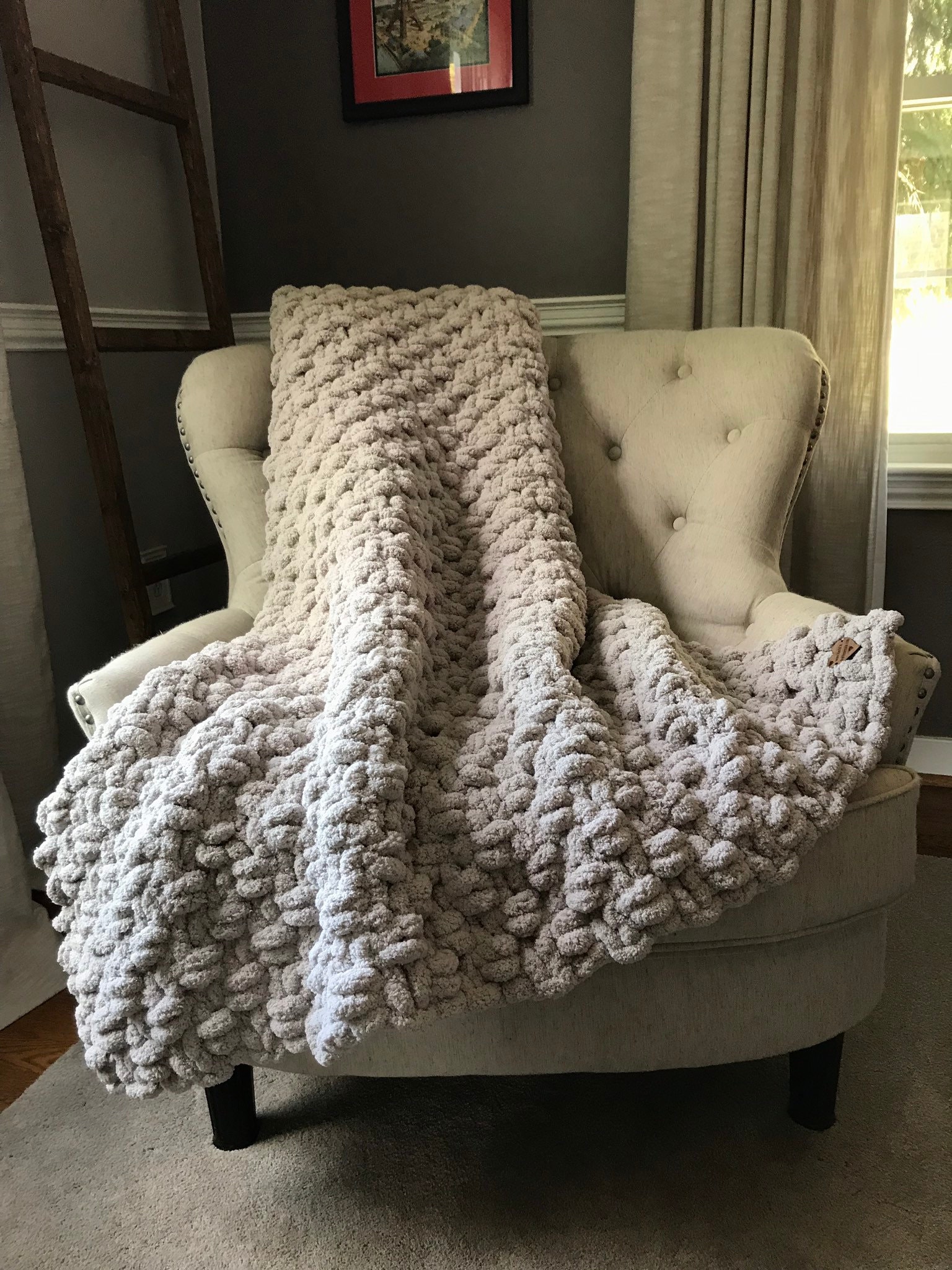 Gray Blanket Chunky Knit Blanket Soft Knit Throw Super | Etsy