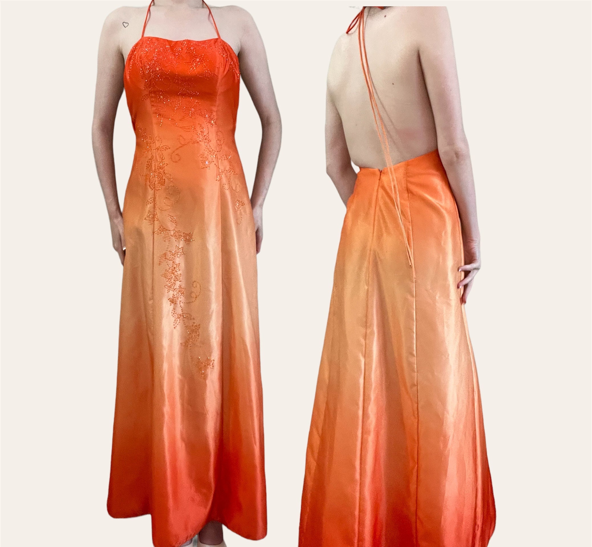 Rare Vintage Ombre Halter Evening Prom Dress Size S/M - Etsy