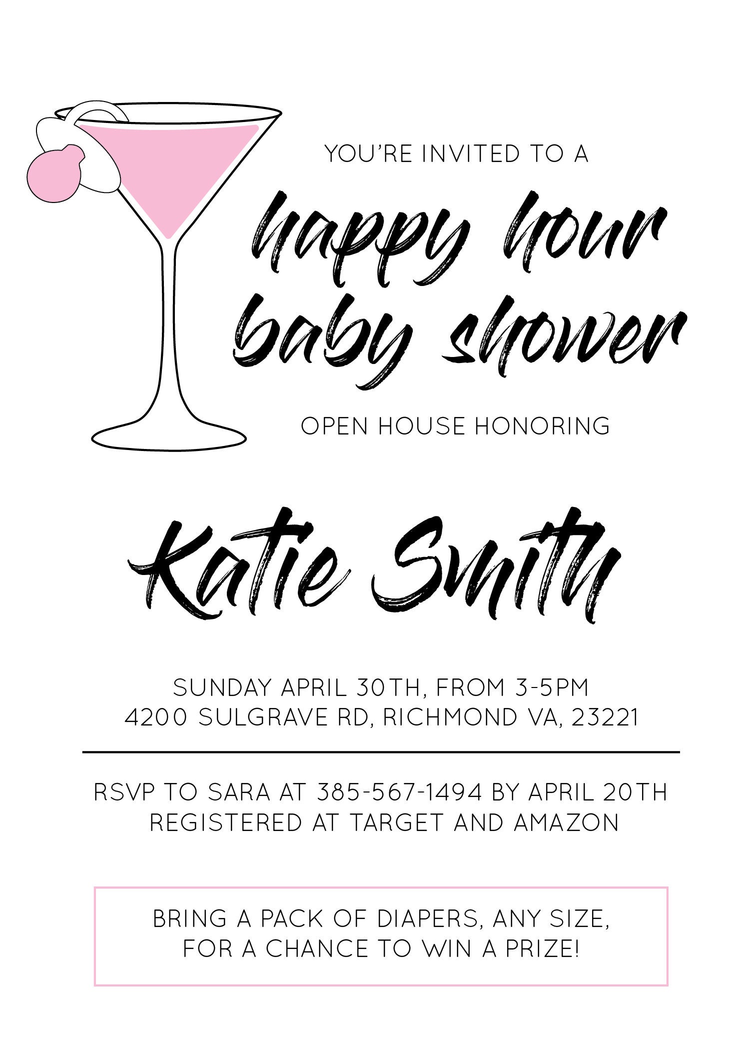 Happy Hour Baby Shower White Background - Etsy