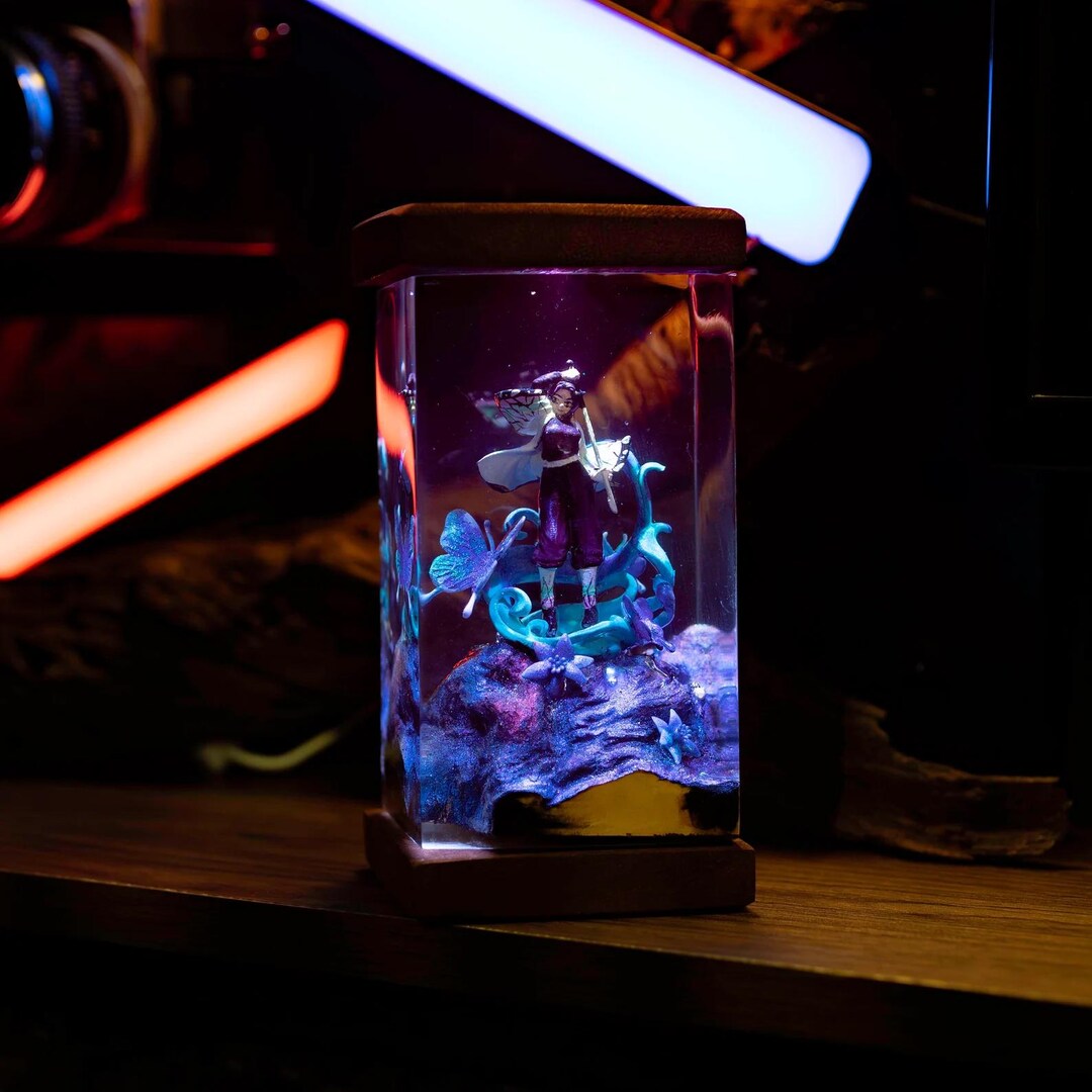 Shinobu Lamp Art, Anime Inspired Lamp, De.mon Slayer Lamp, Gift for Him ...