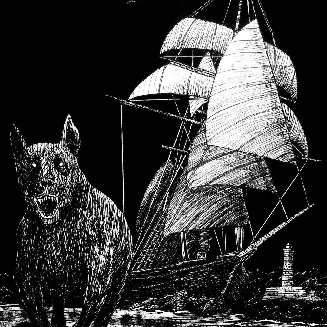 Gothic Dog Card and Print. 'hellhound'. - Etsy