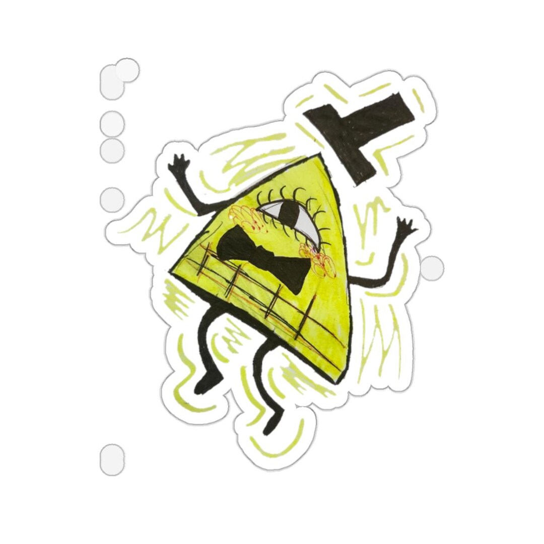 Neon Bill Cipher Kiss-cut Sticker, Gravity Falls Hand-drawn Decal ...