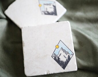 Coasters Mountain Scene - Etsy