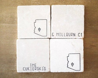 Marble Coaster Set | Etsy