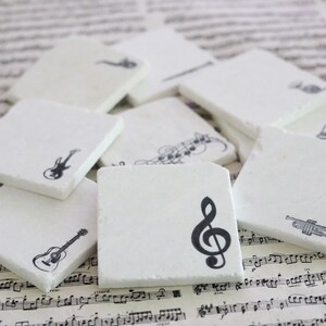 Sheet Music Note Marble Coasters/ Sheet Music/ Musician Gift/ Marble ...