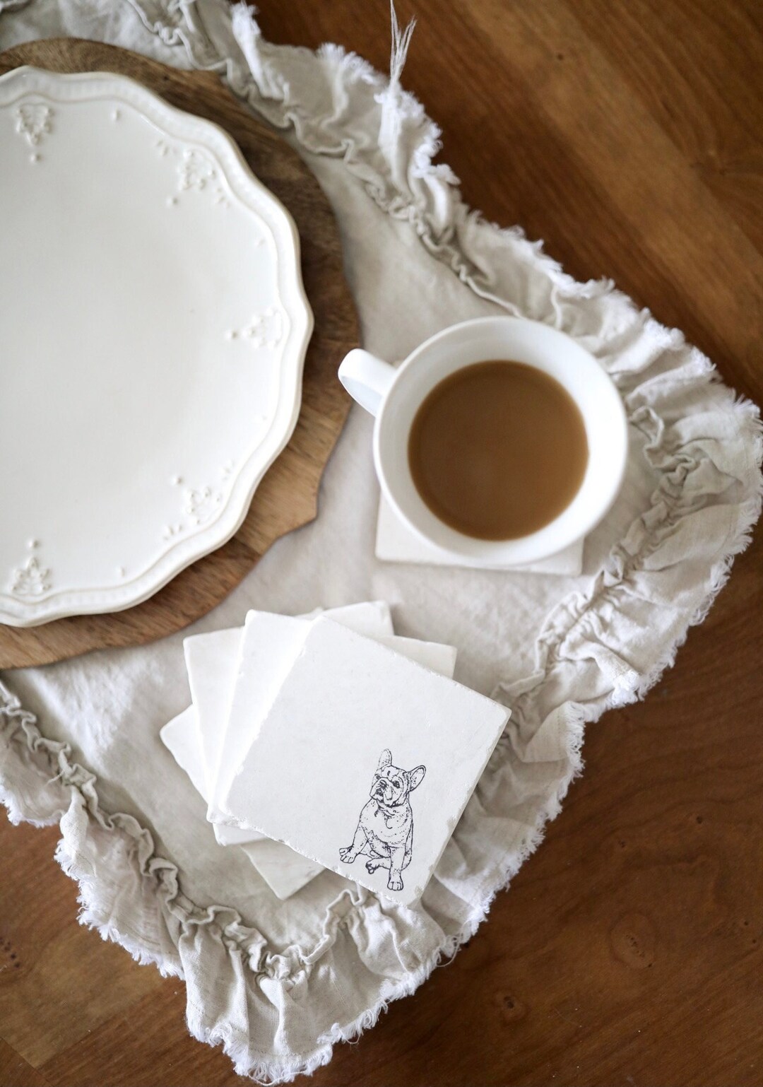 4 French Bulldog Coasters, Frenchie Coasters, French Bulldog Gift ...