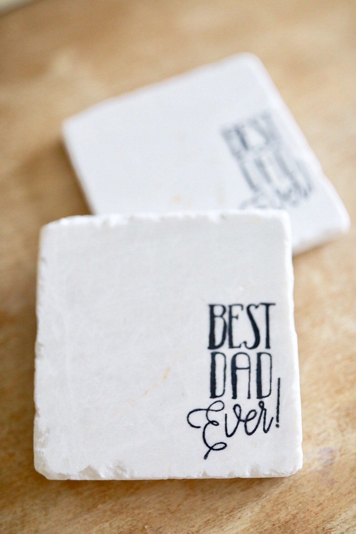 Father's Day Best Dad Ever Coaster Set/ Custom Dad Gift - Etsy