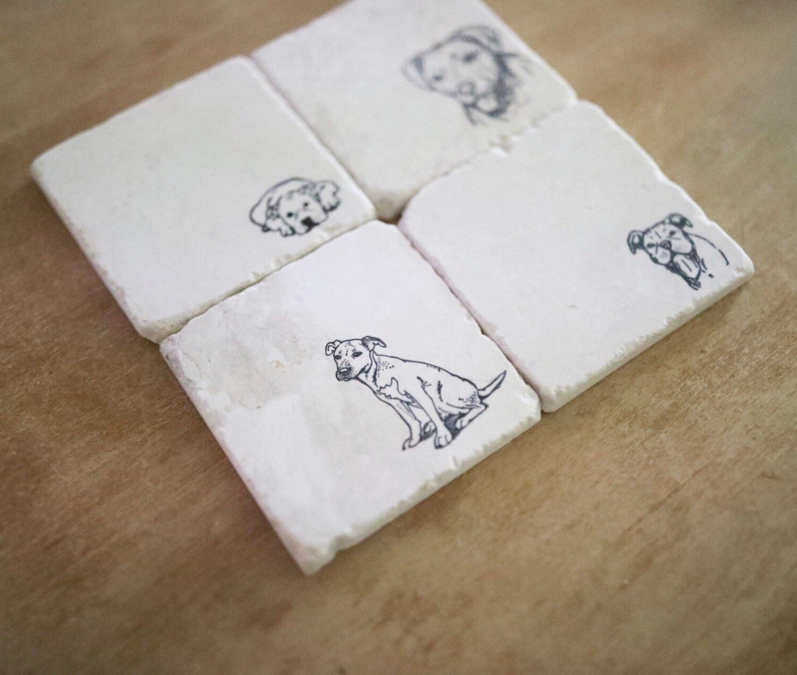 Pitbull Dog Marble Coaster Set/ American Pitbull Terrier/ Pitbull Gift ...