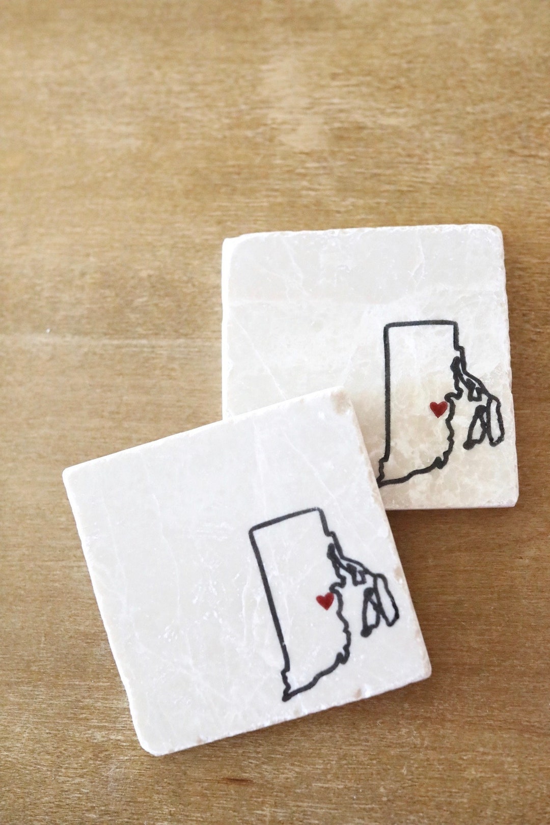 Rhode Island Coasters/ Rhode Island Gift/ Marble Coaster Set/ Stone ...