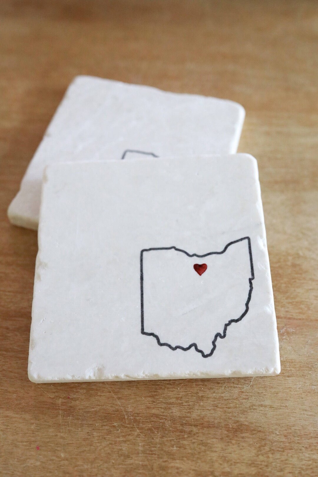 Ohio Home Decor /ohio Marble Coasters/ Ohio Love/ Ohio Heart/ Ohio Gift ...