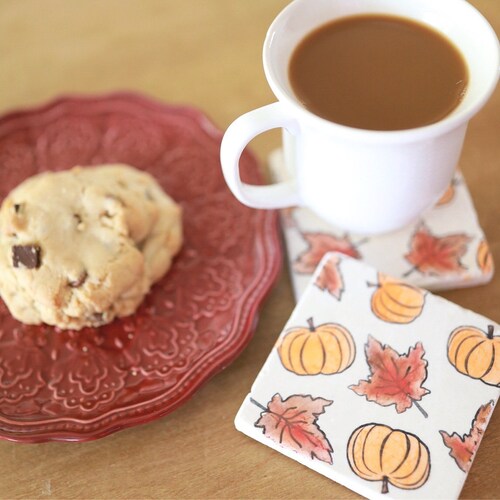 Pumpkin Coasters Fall Table Decor Drink Coasters - Etsy