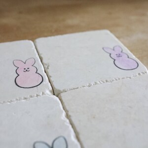 Easter Bunny Marshmallow Marble Coaster Gifts/ Easter Bunny - Etsy