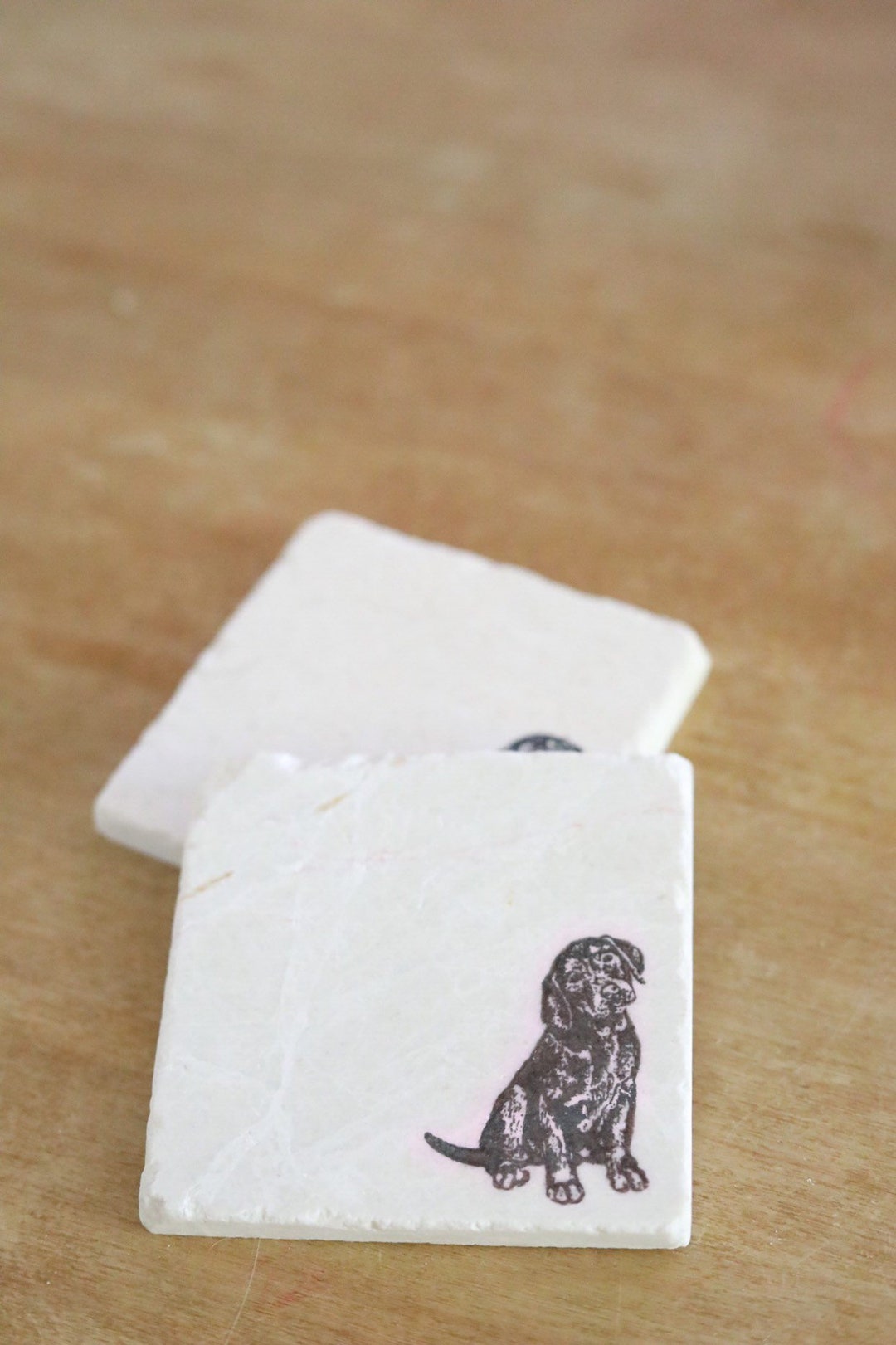 Brown Lab Marble Coasters/ Black Lab Marble Coasters/ Labrador Retriver ...