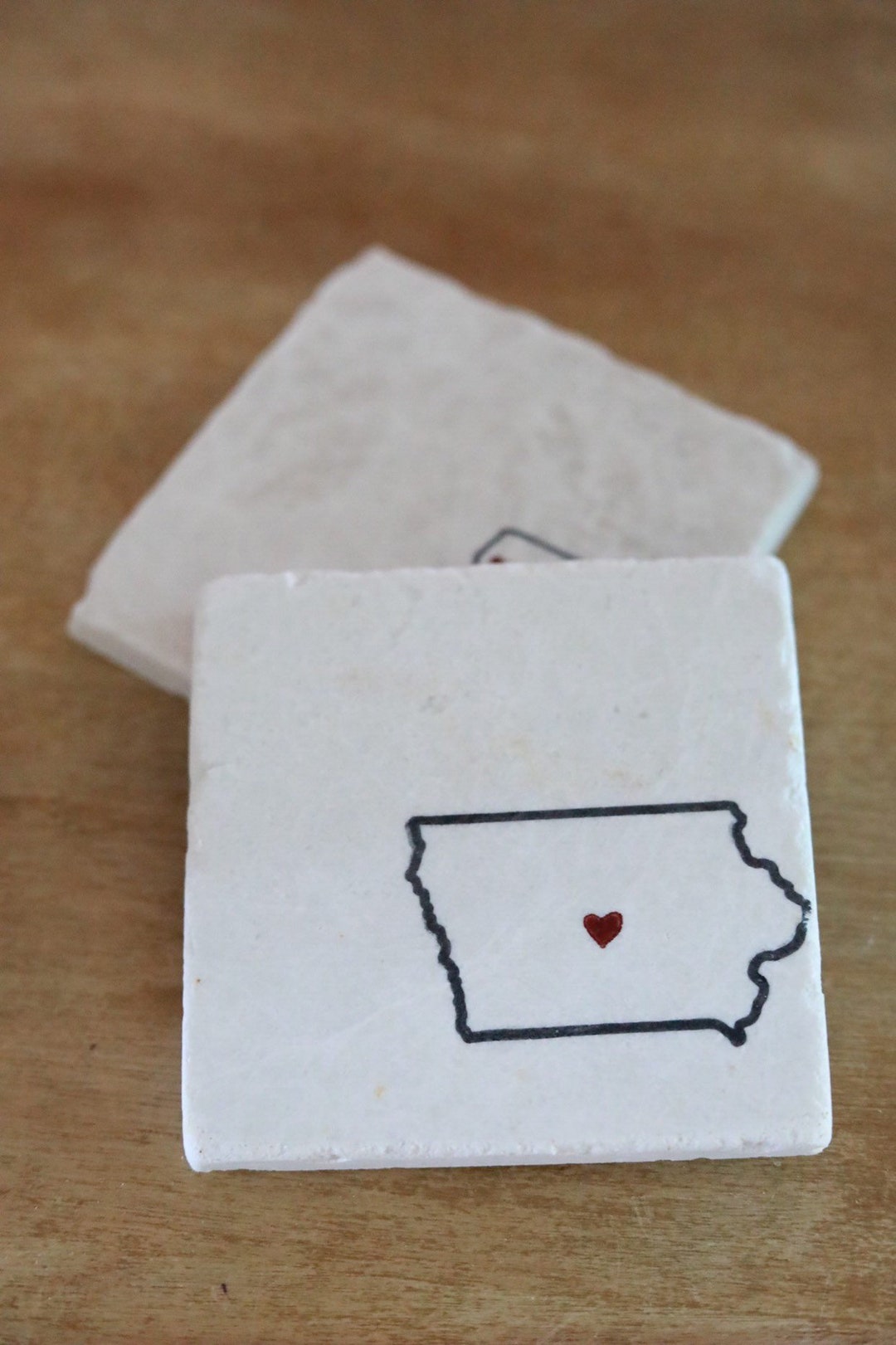 Iowa Marble Coaster Set- Iowa Drink Coaster Housewarming Gift- Drink ...