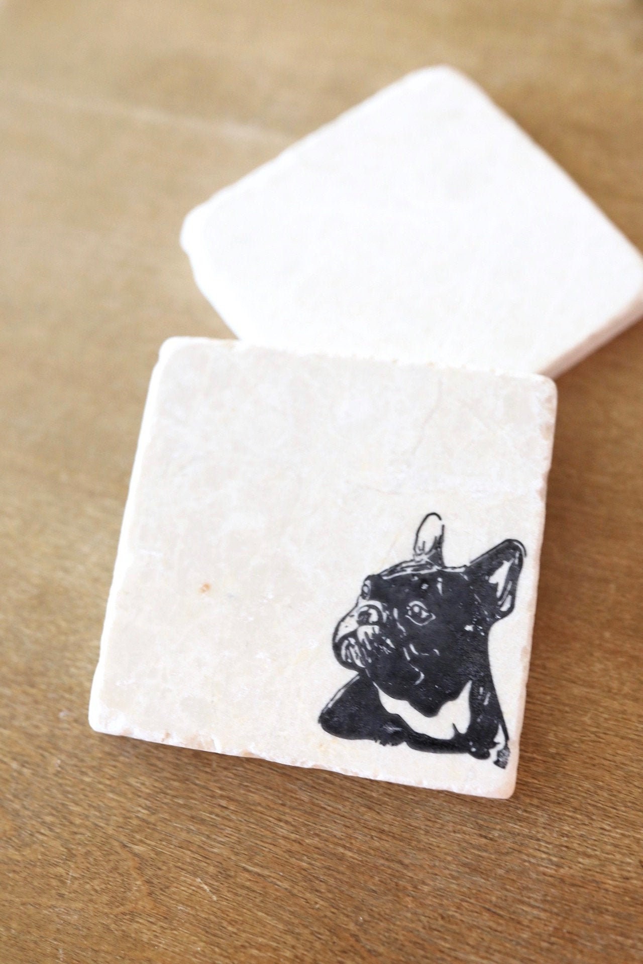 Black Frenchie Coaster Set of 4 French Bulldog gift custom - Etsy.de