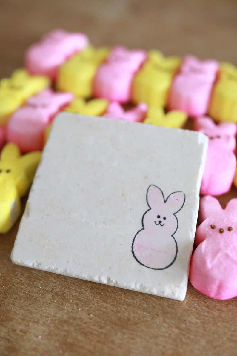Easter Bunny Marshmallow Marble Coaster Gifts/ Easter Bunny - Etsy