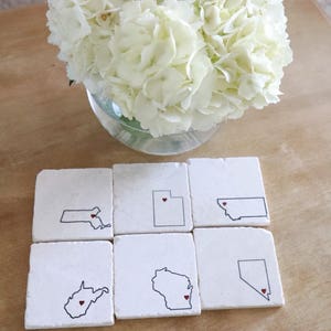 Wisconsin Marble Coasters Gift/ Wisconsin Home/ Wisconsin Love/ Madison ...
