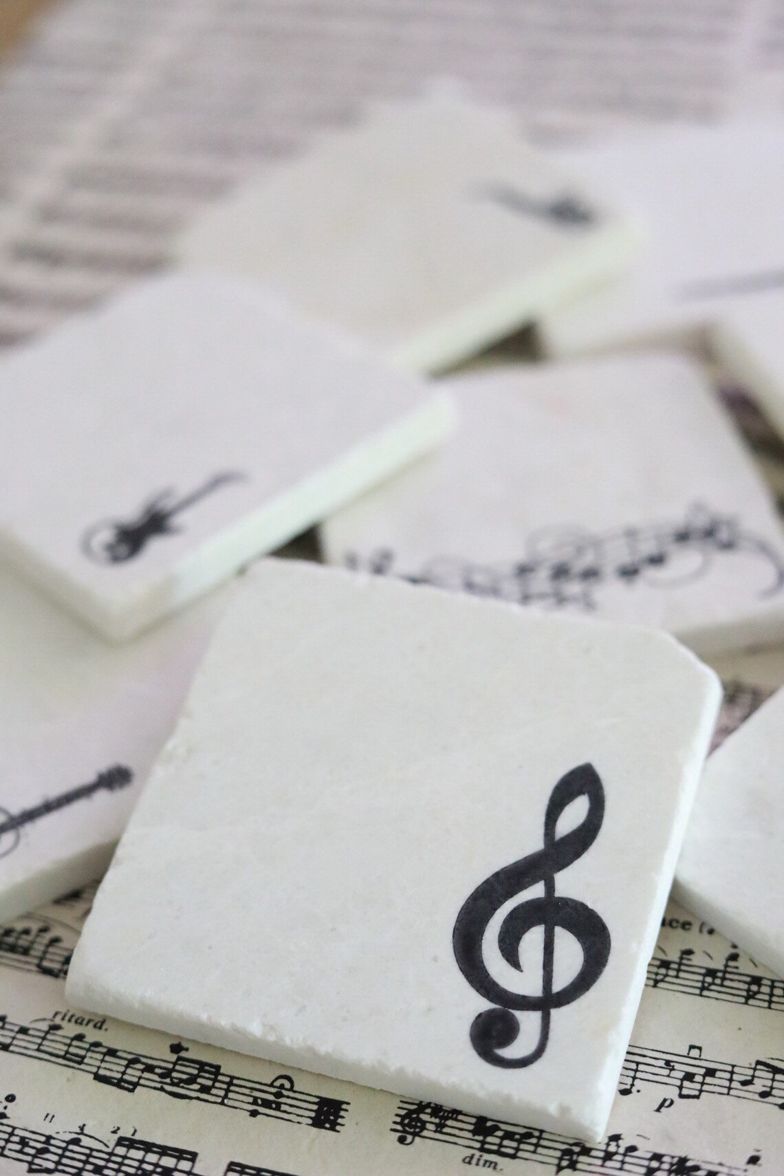 Sheet Music Note Marble Coasters/ Sheet Music/ Musician Gift/ Marble ...