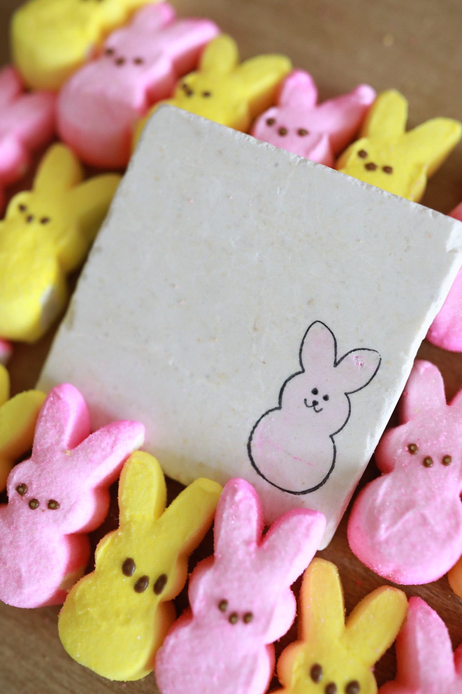 Easter bunny Marshmallow marble coaster gifts/ easter bunny | Etsy