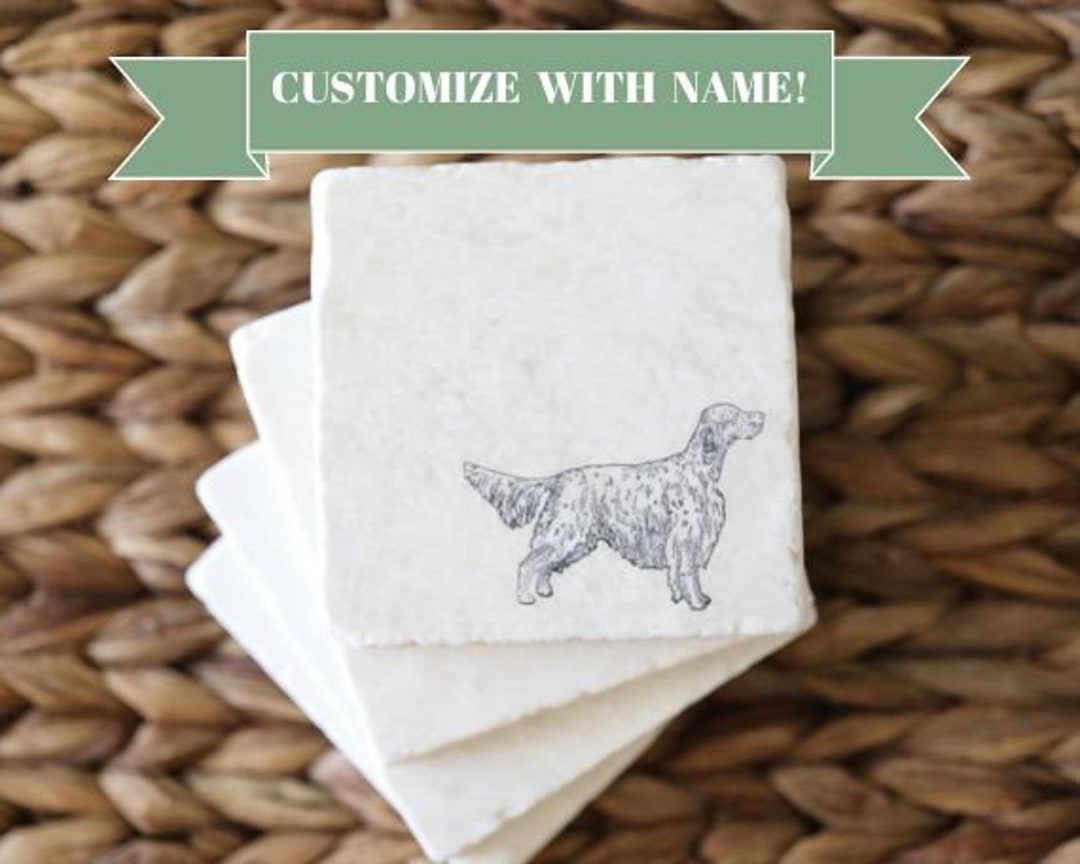 English Setter Coasters/ English Setter Marble Coaster Set/ English ...