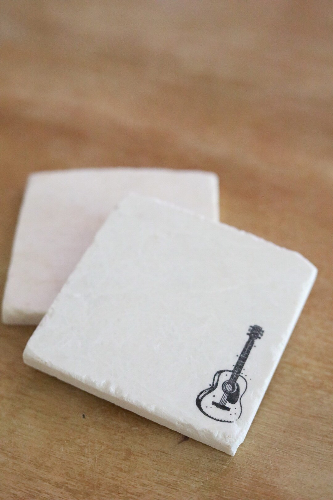 Acoustic Guitar Marble Coasters/ Acoustic Guitar Gift/ Vintage Guitar ...