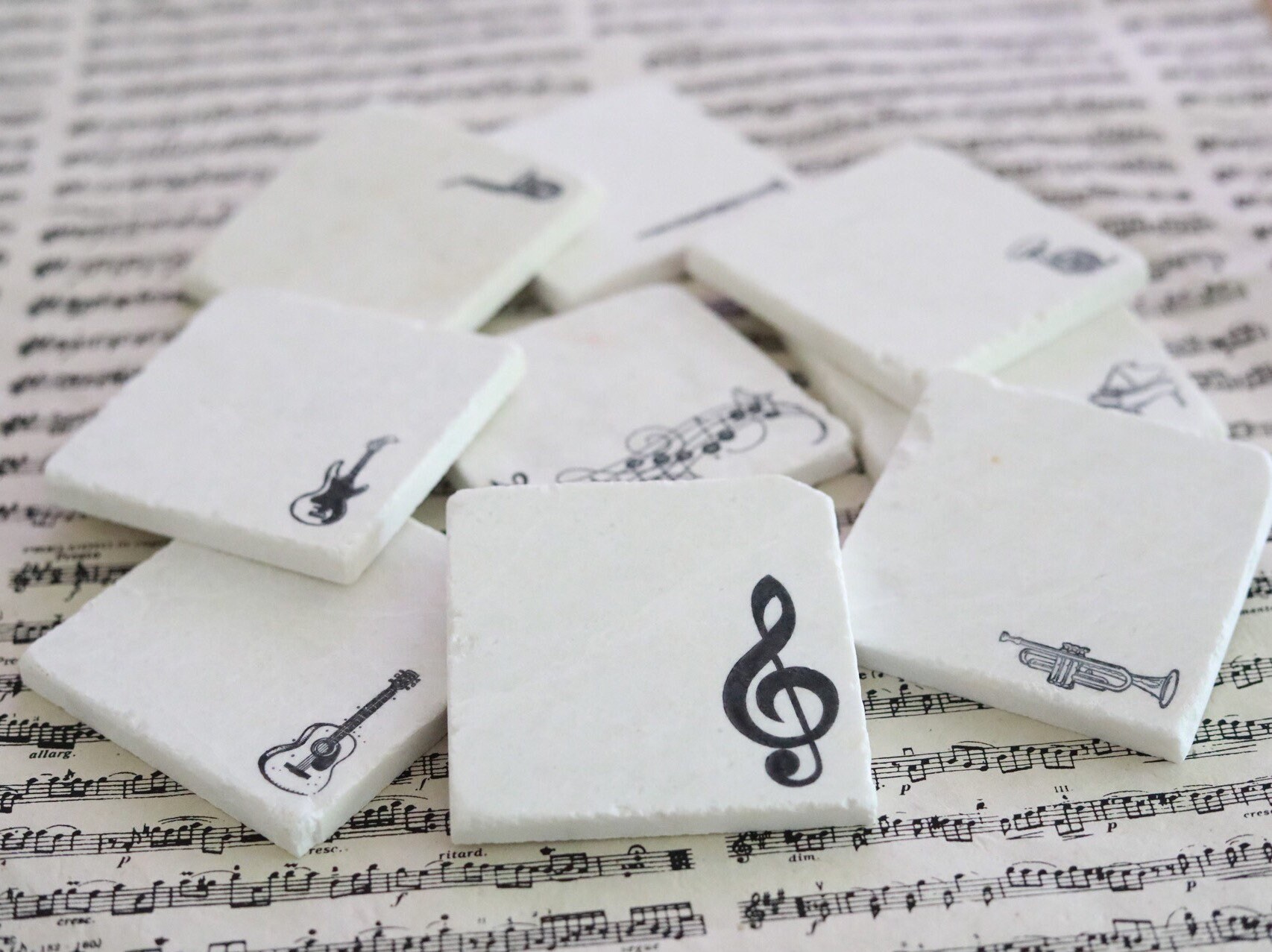 Acoustic Guitar Marble Coasters/ Acoustic Guitar Gift/ Vintage - Etsy