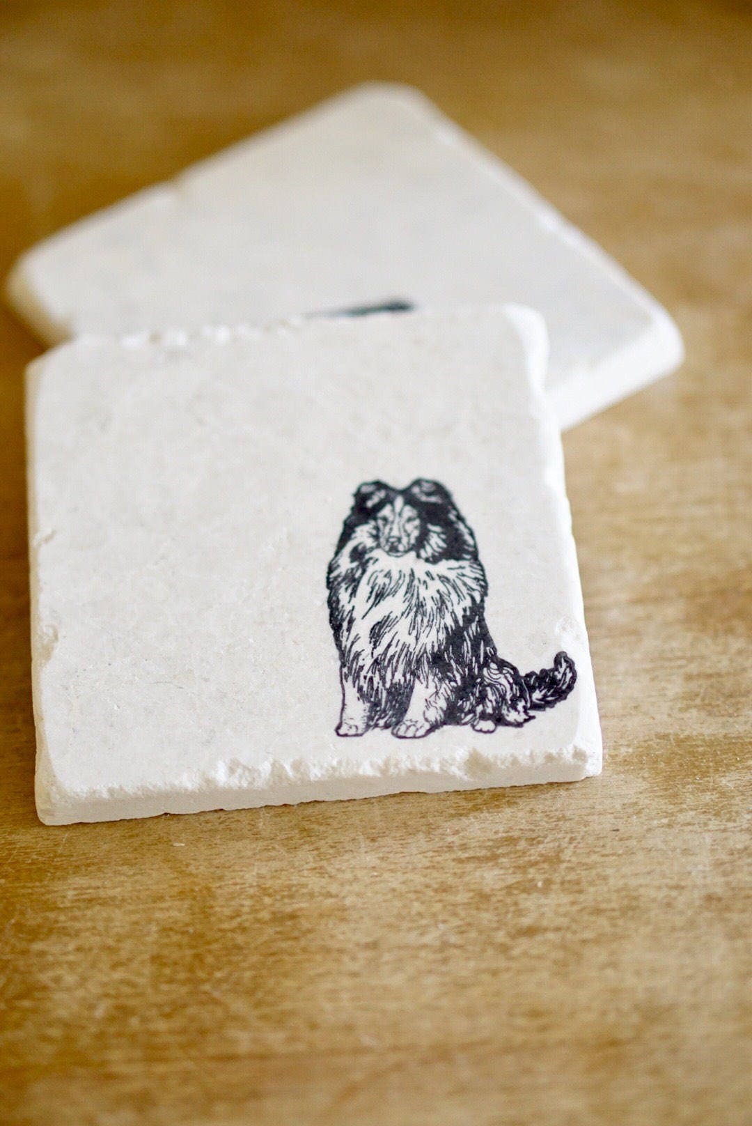 Shetland Sheepdog Marble Coaster: Sheltie Dog Gift - Etsy