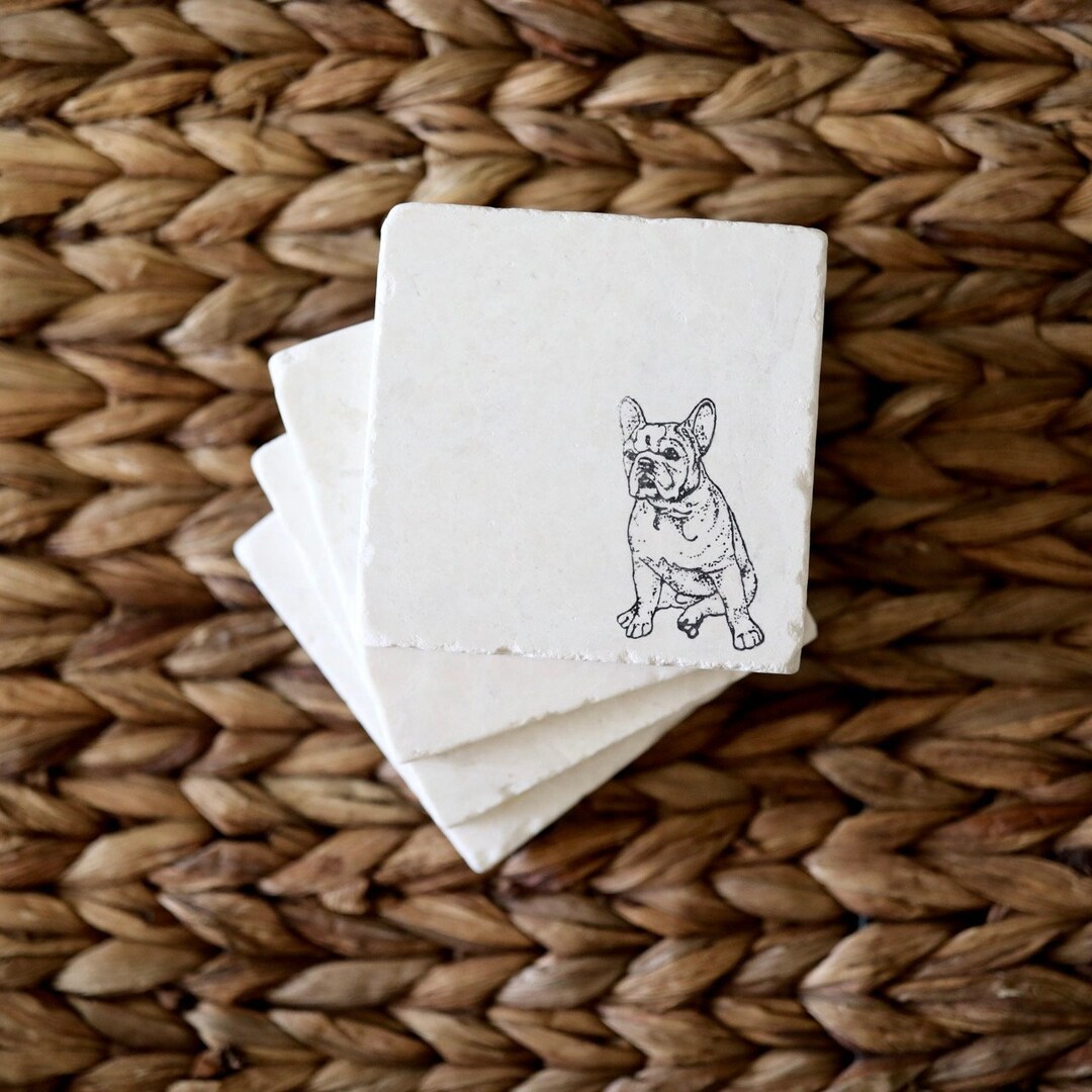 French Bulldog Coaster Set of 4/ Frenchie Gift/ French Bulldog Gift ...