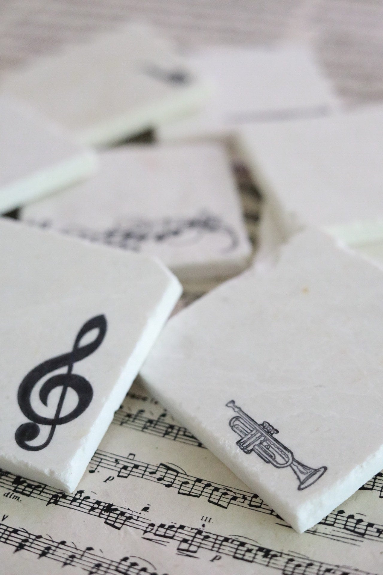 Sheet Music Note Marble Coasters/ Sheet Music/ Musician Gift/ Marble ...