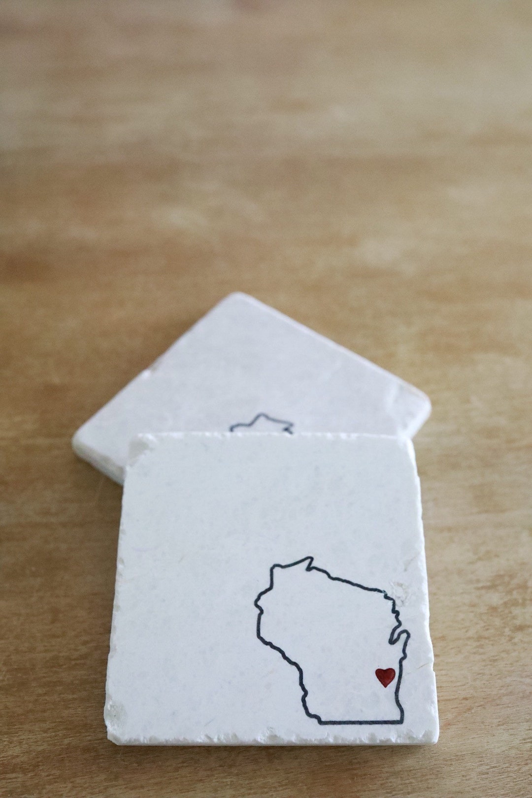 Wisconsin Marble Coasters Gift/ Wisconsin Home/ Wisconsin Love/ Madison ...