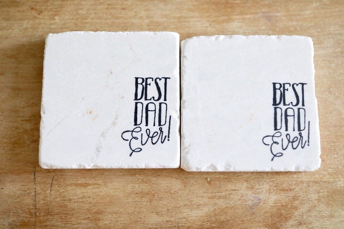 Father's Day Best Dad Ever Coaster Set/ Custom Dad Gift - Etsy