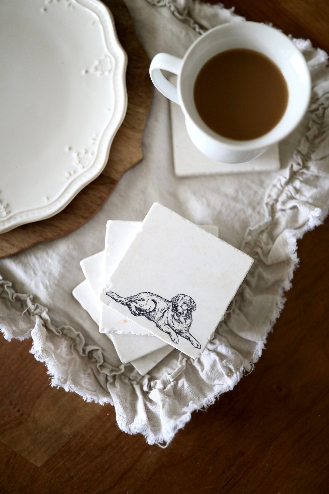 4 Labrador Retriever Dog marble Coaster/ Lab Dog /dog coaster/ dog gift ...