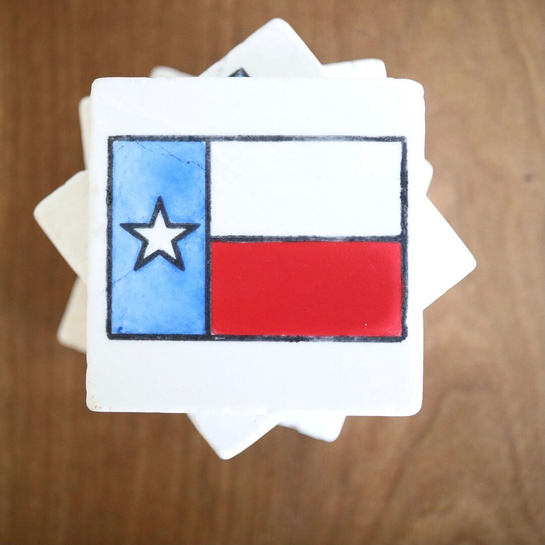 Texas Marble Coaster Set- Texas Flag Gift- Texas Housewarming- Texas ...