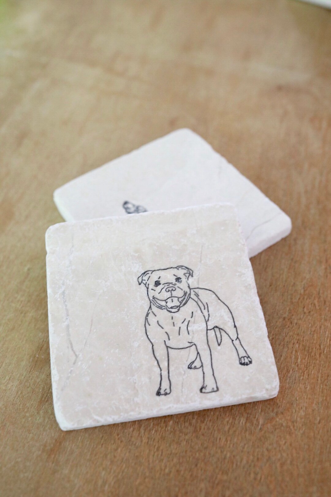 Pitbull Marble Coaster Gift American Staffordshire Coaster Set - Etsy ...