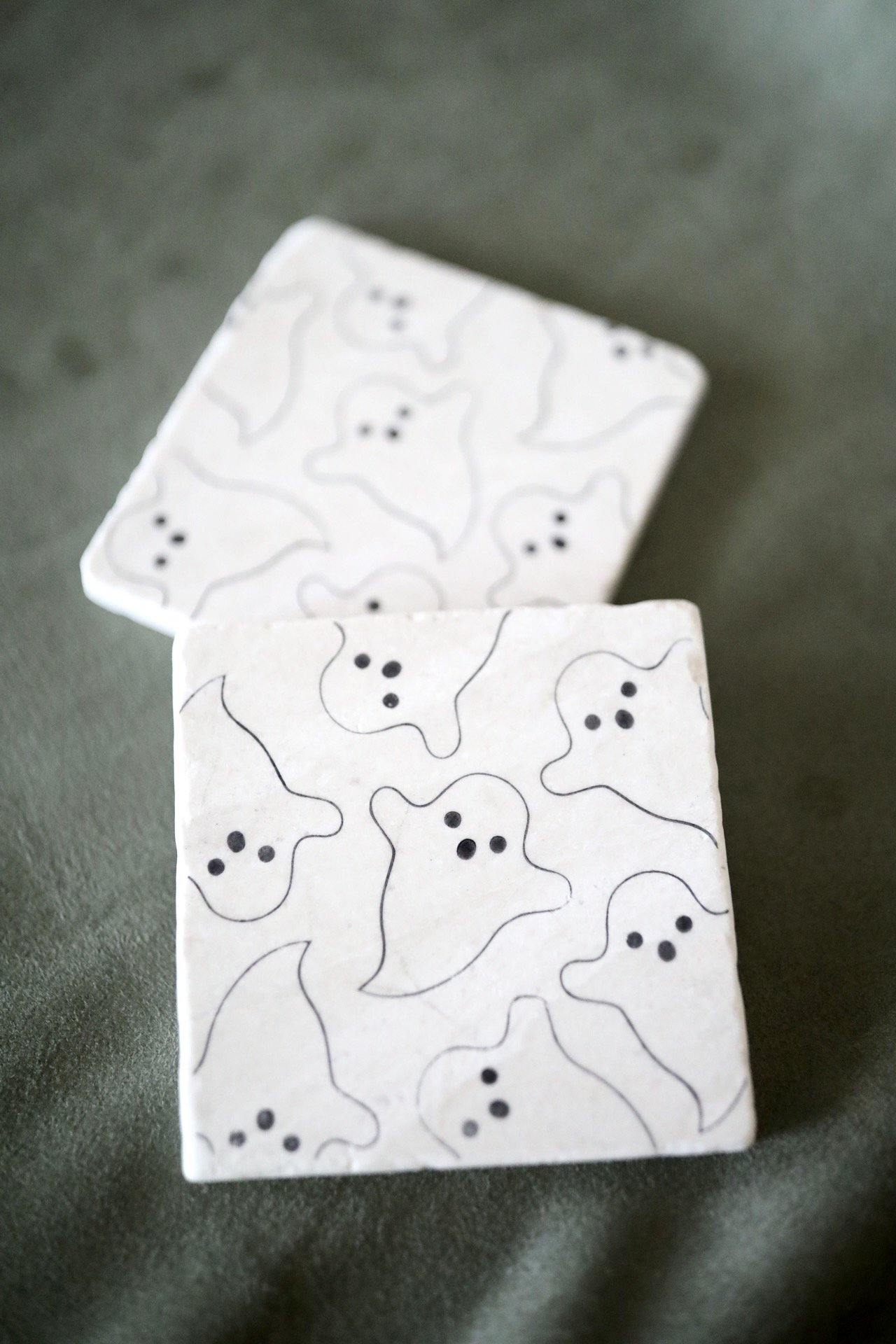 Ghost Marble Coasters/ Cute Ghost Decor/ Halloween Home Decor ...
