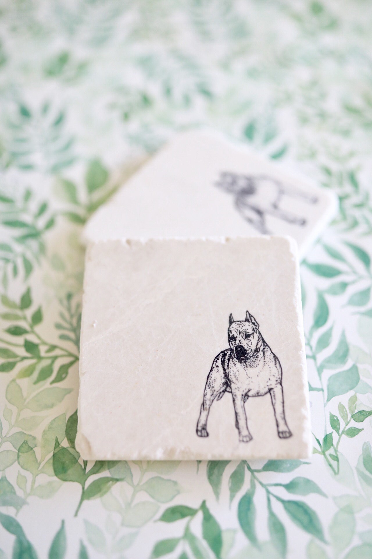 Pitbull Marble Coasters american staffordshire terrier | Etsy