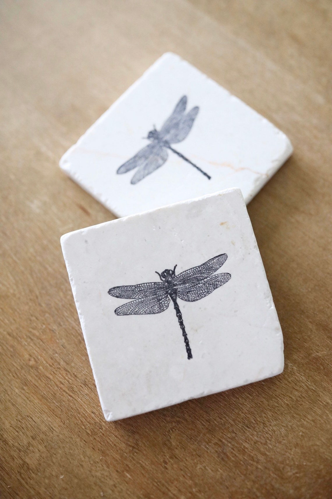 Dragonfly Marble Coasters Dragonfly Gift Dragonfly decor | Etsy