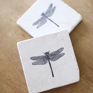 Dragonfly Marble Coasters, Dragonfly Gift, Dragonfly Decor, Mother's ...