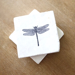 Dragonfly Marble Coasters, Dragonfly Gift, Dragonfly Decor, Mother's ...