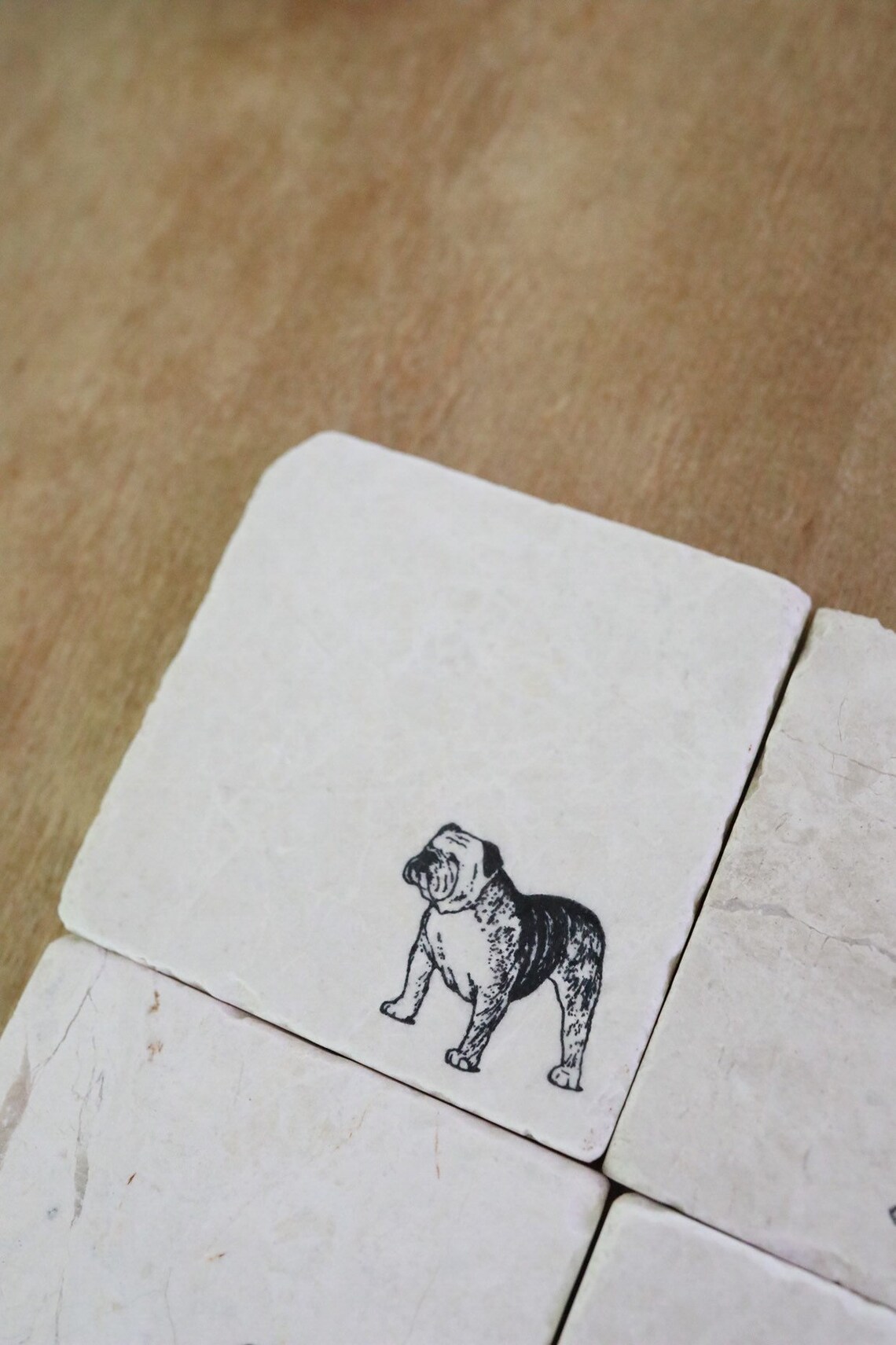 Bulldog Coasters/ English Bulldog Coasters/ Marble Dog - Etsy