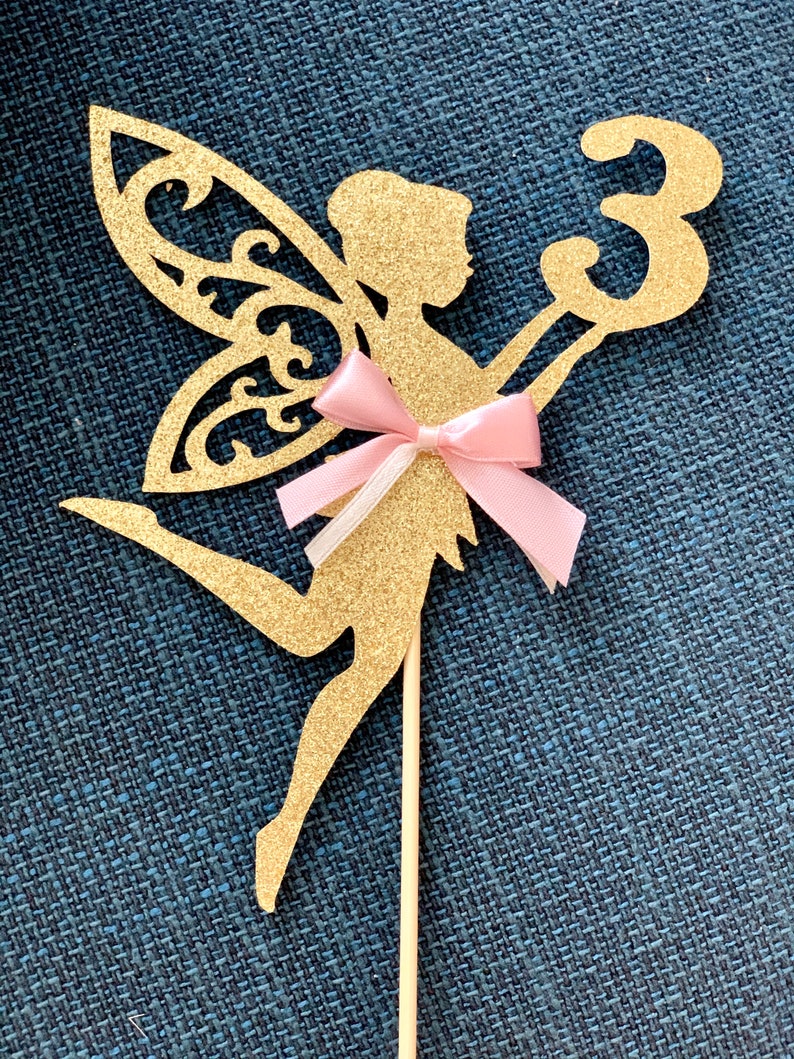 Fairy Cake Topper Gold Glitter Fairy Cake Topper Etsy