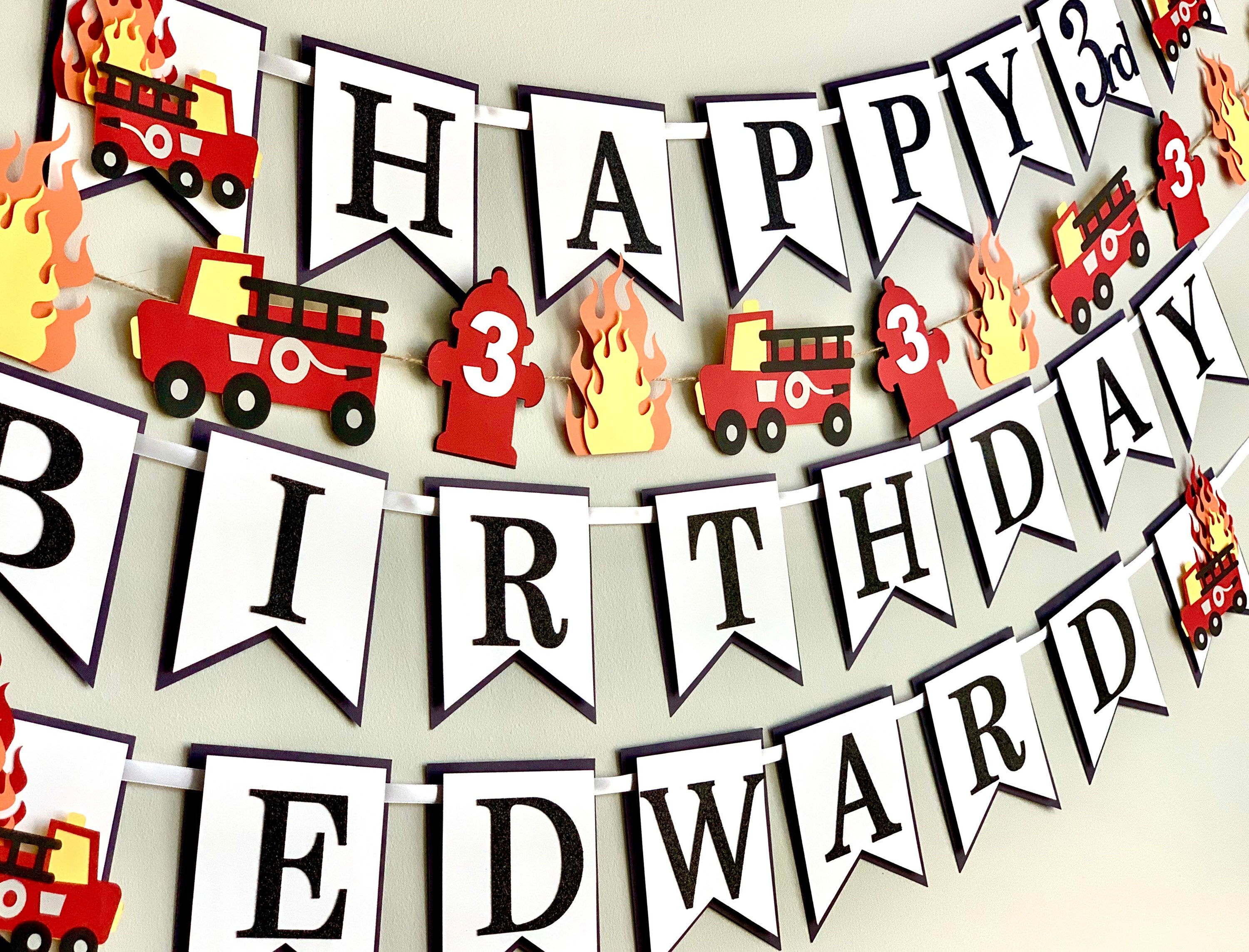 Fireman Theme Party Decorations Include Happy Birthday Banner fireman-theme-party-decorations-include-happy-birthday-banner