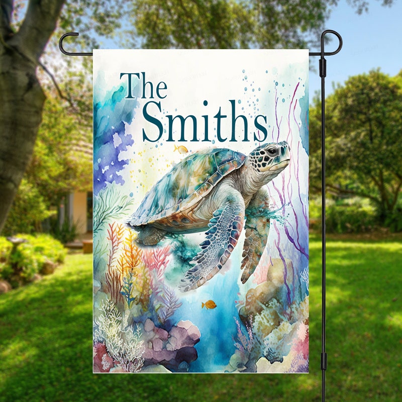 Sea Turtle Garden Flag - Etsy