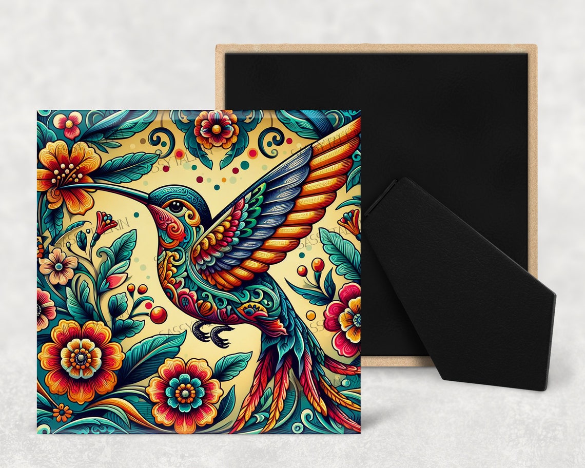 Mexican Hummingbird 403, Art Tile, Ceramic Tile, 4"x4", 6"x6 ...