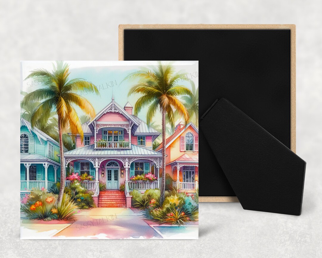 Key West Bungalow 422, Art Tile, Ceramic Tile, 4"x4", 6"x6", Decorative ...