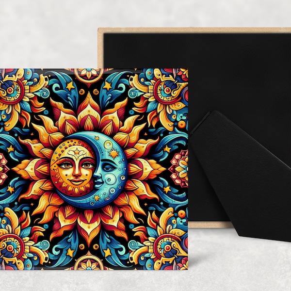 Mexican Sun and Moon Art - Etsy