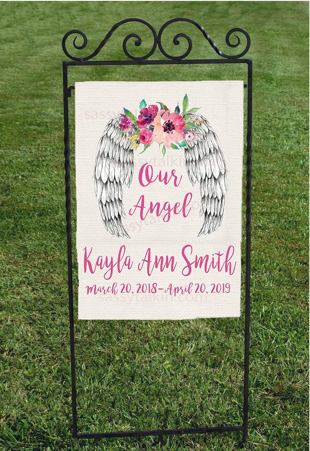 Baby Girl or Boy Angel Flag, Bereavement, Personalized With Name and ...