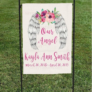 Baby Girl or Boy Angel Flag, Bereavement, Personalized With Name and ...