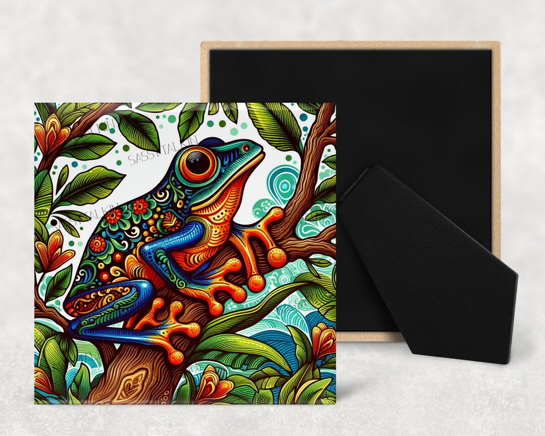 Tree Frog, Art Tile, Ceramic Tile, 4"x4", 6"x6", Decorative Tile ...