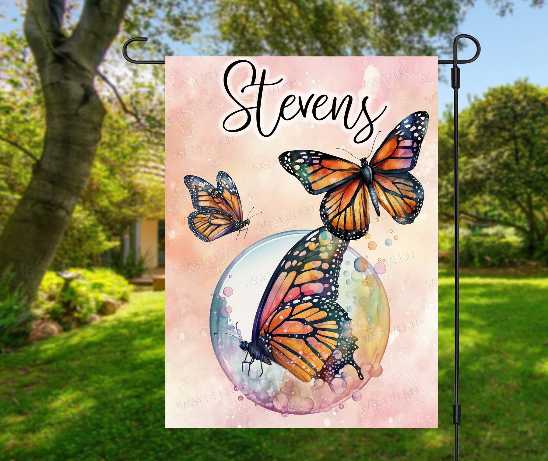 Bandera de la mariposa monarca mariposas y burbujas - Etsy México